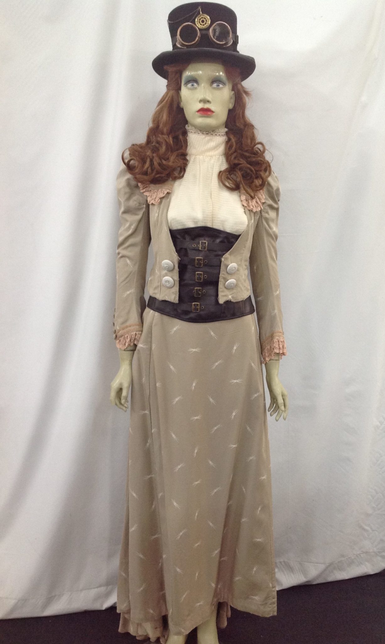Victorian Steam Punk Costume Beige - Costume Wonderland
